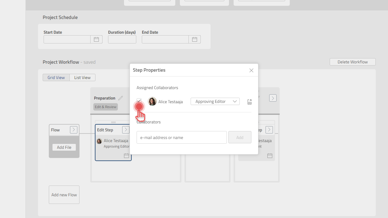 Manage Collaborator in a Step